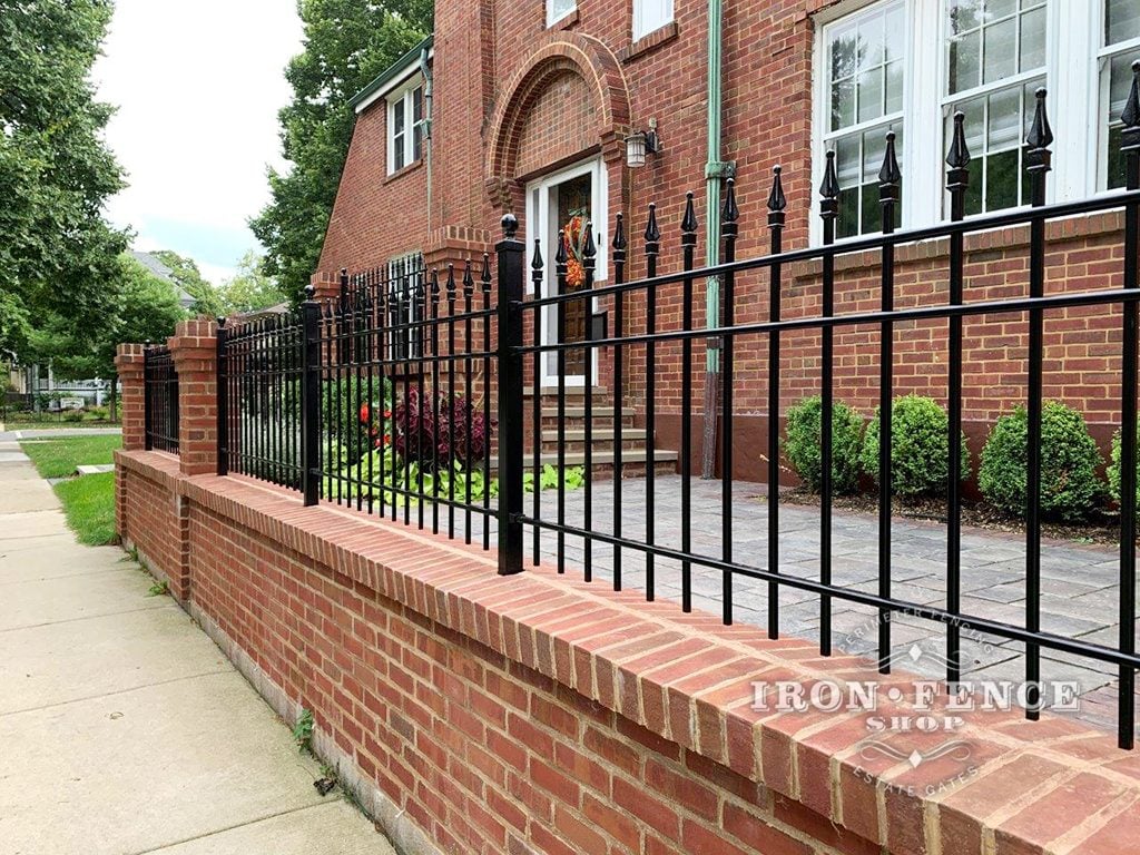 A Beautiful Combination: Iron Fence with Brick Walls and Brick Columns ...