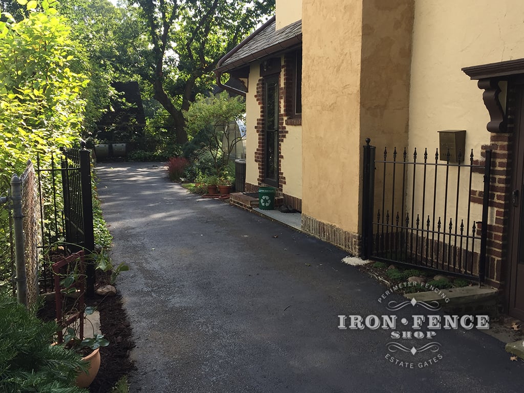 A Decorative Puppy Picket Style Iron Gate Project – Iron Fence Shop Blog